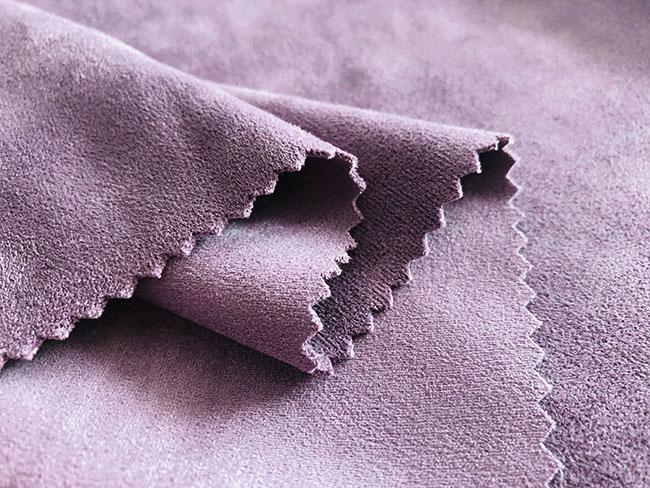 400GSM Stretchy 92% Polyester Double Suede Material For Clothing Taro ...