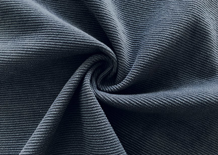 Grey Polyester Corduroy Fabric / 220GSM Knitting Fine Corduroy Fabric
